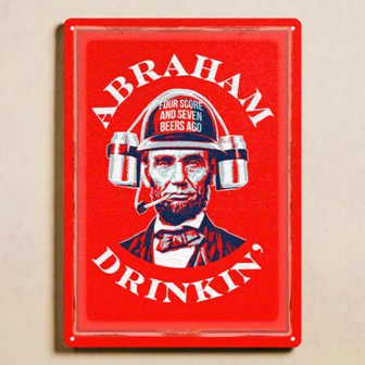 RE2799-TIN SIGN-ABRAHAM DRINKING – New Marco Polo